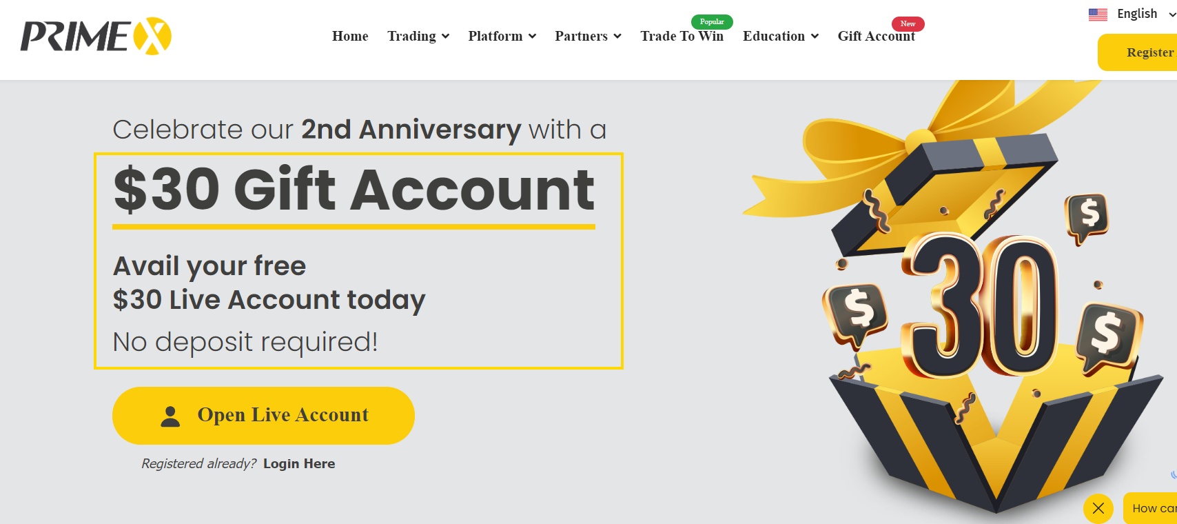 PrimeX โบนัส Forex ฟรี 30 USD เงื่อนไข - Forexduck